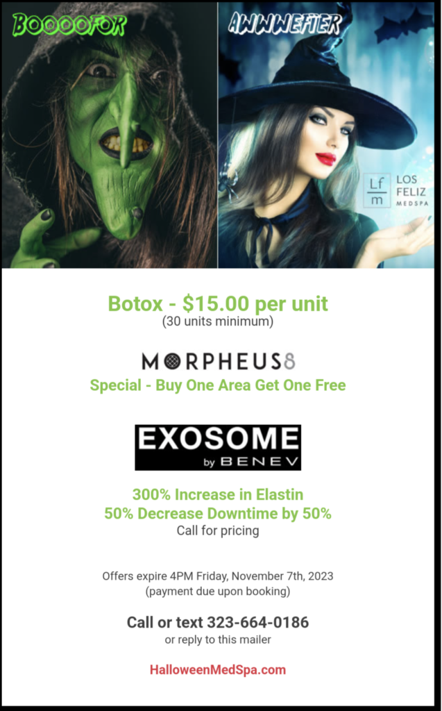 BoooTox - Halloween Botox Special 2023 - Los Feliz Medspa